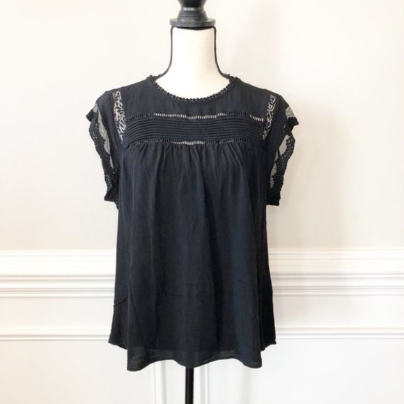 Daniel Rainn | Tops | Daniel Rainn Becru Lacedetail Blouse In Black Nwt ...